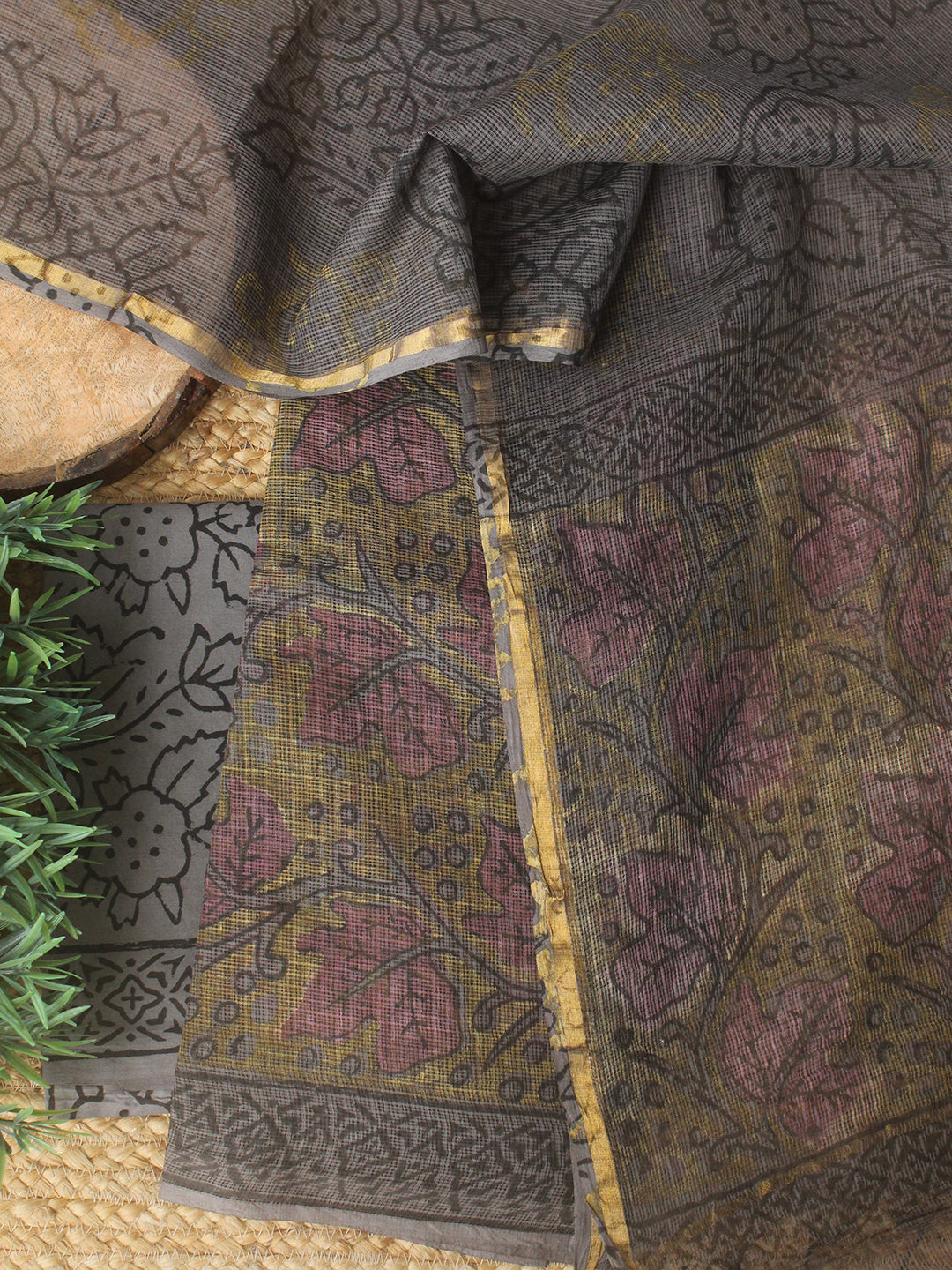 Kashish Bagru Hand Block Printed Kota Doria Dress Material – Weaves of ...