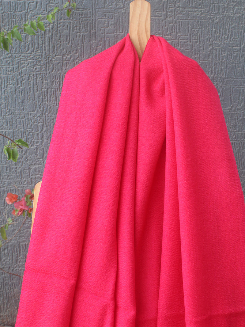 Pink Handloom Pure Wool Kullu Stole – Weaves of Tradition