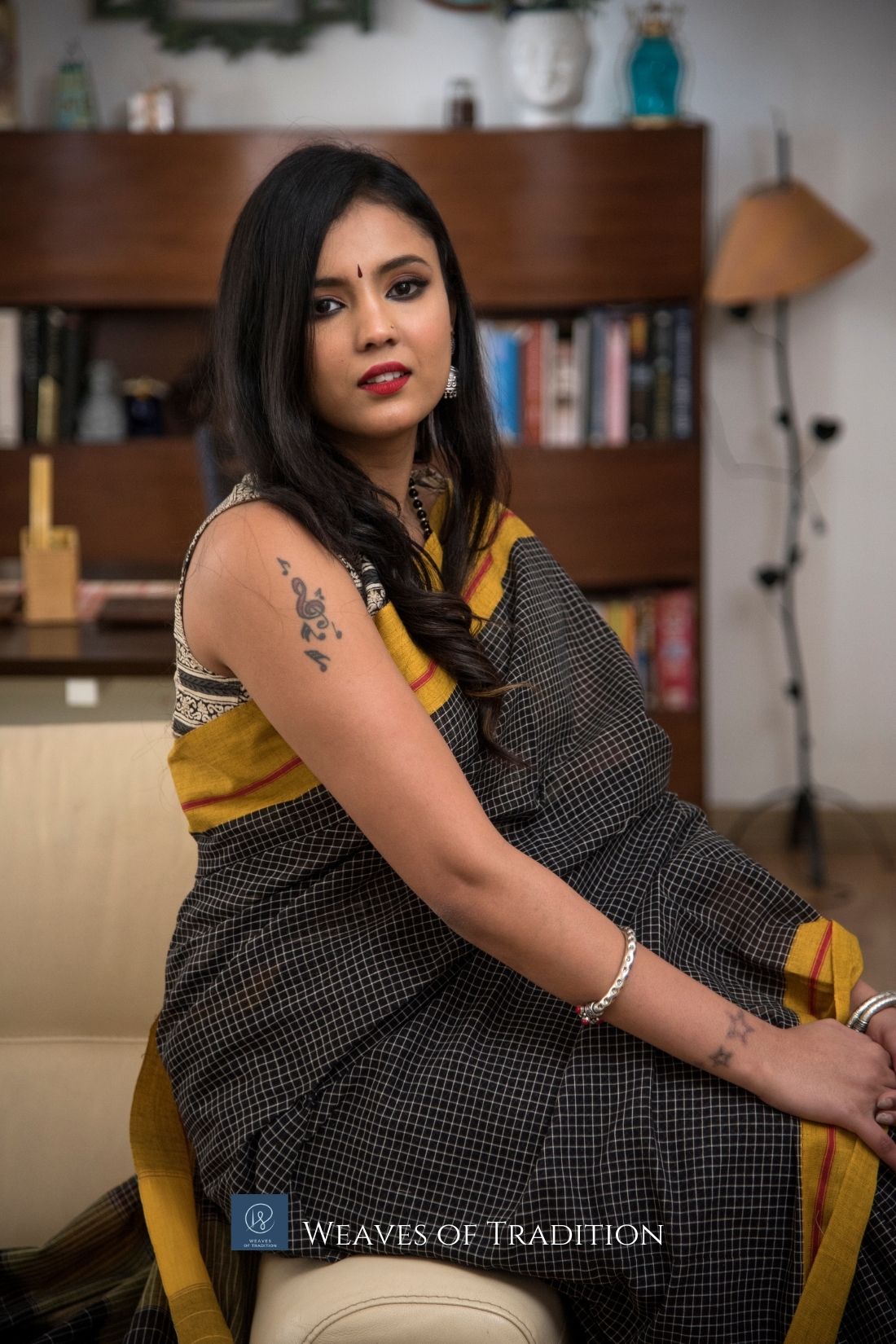 Patteda Anchu Handloom Cotton Saree – Weaves of Tradition